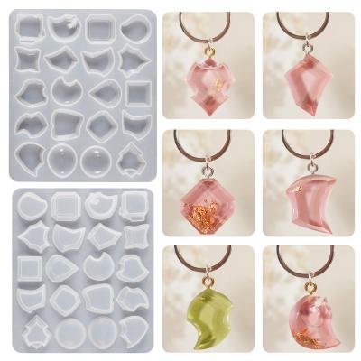 China Crystal Dropper DIY Resin Irregular Mirror Gemstone Patch Pendant Jewelry Pendant Silicone Mold for sale