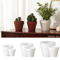 China Nordic Minimalist Circular Large-diameter Flowerpot Silicone Mold DIY Creative Succulent Green Plant Potted Plant Cement Gypsum Mold for sale