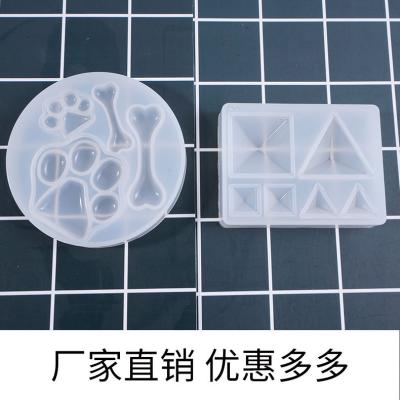 China DIY Crystal Dropper Mold, Bear Paw, Semi Three-dimensional Bone, Three-dimensional Triangle, Square Ear Nail, Silicone Mold for sale
