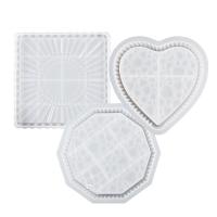 China DIY Crystal Drip Glue Striped Polygonal Square Heart-shaped Tray, Cement Gypsum Storage Tray, Silicone Mold for sale