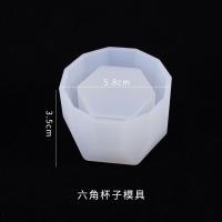 China DIY Crystal Drip Glue Succulent Mini Flower Pot Mold Hexagonal Cup Storage Box Platform Silicone Mold for sale