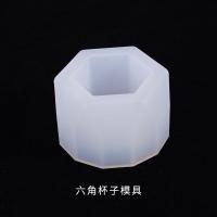 China DIY Crystal Drip Glue Succulent Mini Flower Pot Mold Hexagonal Cup Storage Box Platform Silicone Mold for sale