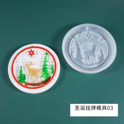 China DIY Crystal Dropping Glue Mold Christmas Tree Christmas Listing Elk Homemade Decorative Theme Silicone Mold for sale