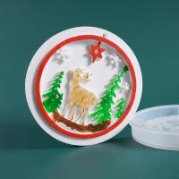 China DIY Crystal Dropping Glue Mold Christmas Tree Christmas Listing Elk Homemade Decorative Theme Silicone Mold for sale