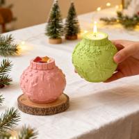 China Embossed Pattern Round Ball Lantern Candle Ornament Silicone Mold DIY Easter Aromatherapy Gypsum Mold for sale