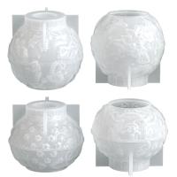 China Embossed Pattern Round Ball Lantern Candle Ornament Silicone Mold DIY Easter Aromatherapy Gypsum Mold for sale