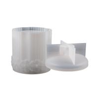 China Drip Glue Three-dimensional Flower Wreath Striped Storage Can Silicone Mold DIY Resin Gypsum Box Ornament Grinding Tool for sale