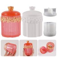 China Drip Glue Three-dimensional Flower Wreath Striped Storage Can Silicone Mold DIY Resin Gypsum Box Ornament Grinding Tool for sale