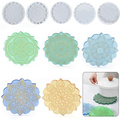 China DIY Crystal Dropper Grinding Tool Mandala Pattern Coaster Table Decoration Silicone Mold Spot Wholesale for sale