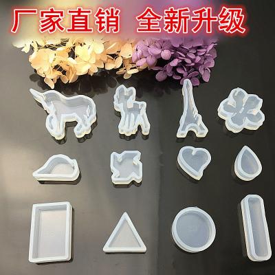China Crystal Dropper Pendant Silicone Mold Decoration DIY Unicorn Deer Iron Tower Resin Mold for sale