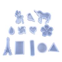 China Crystal Dropper Pendant Silicone Mold Decoration DIY Unicorn Deer Iron Tower Resin Mold for sale