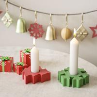 China Christmas Tree Snowflake Candle Holder Ornament Silicone Mold DIY Aromatherapy Candle Stand Base Gypsum Mold for sale