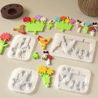 China Easter Silicone Mold DIY Flower Bee Hen Insert Board Candle Holder Candle Base Gypsum Mold for sale