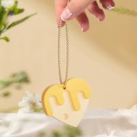 China DIY Crystal Dropping Resin Cream ECG Heart Pendant Aromatherapy Tag Keychain Silicone Mold for sale
