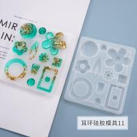 China DIY Drip Glue Mold Earrings Earhooks Homemade Jewelry Pendants Flower Pendants Silicone Mold for sale