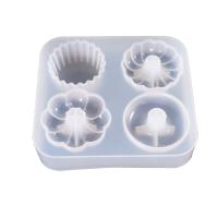 China Crystal Dropper Mold DIY Handmade Donut Mold Four Grid Creative Donut Silicone Mold for sale