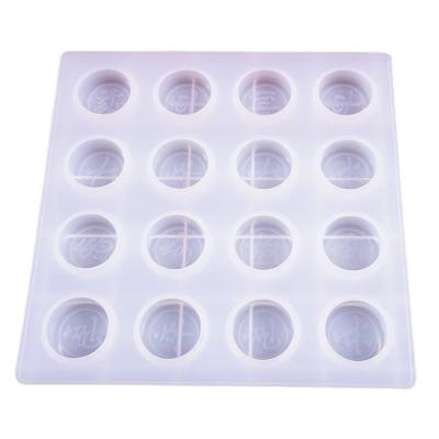 China Chinese Chess Mold DIY Crystal Dropping Glue Handmade Chocolate Chinese Character Decoration Silicone Mold for sale