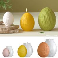 China Cross Border Popular Easter Egg Silicone Mold DIY Knitting Yarn Egg Ornament Candle Mold for sale