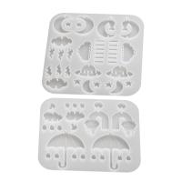 China DIY Crystal Dropping Resin Umbrella Moon Cloud Planet Lightning Earrings Pendant Silicone Mold for sale