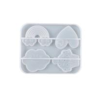 China DIY Rainbow Cloud Dropping Glue Grinding Tool Love Pastry Resin Pendant Hanger Refrigerator Adhesive Silicone Mold for sale