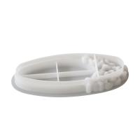 China Dropped Rose Blossoms Tray Dish Ornament Elliptical Aromatherapy Gypsum Candle Container Silicone Mold for sale