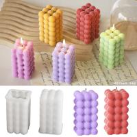 China DIY Rectangular 3D Cube Candle Silicone Mold Crystal Drip Resin Aromatherapy Gypsum Ornament for sale