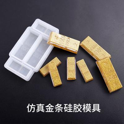 China Dropping Mold Gold Bar Mold Simulation Gold Bar Mirror Dropping Glue DIY Silicone Mold for sale