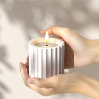 China European-style Cylindrical Gear Storage Jar Silicone Mold DIY Scented Candle Gypsum Cup Resin Drip Mold for sale