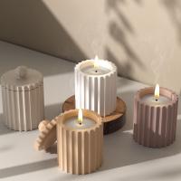 China European-style Cylindrical Gear Storage Jar Silicone Mold DIY Scented Candle Gypsum Cup Resin Drip Mold for sale