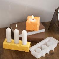 China DIY Mirror Rectangular Cheese Candle Stand Decoration Aromatherapy Gypsum Candle Base Silicone Mold for sale