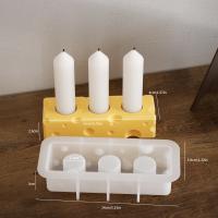China DIY Mirror Rectangular Cheese Candle Stand Decoration Aromatherapy Gypsum Candle Base Silicone Mold for sale