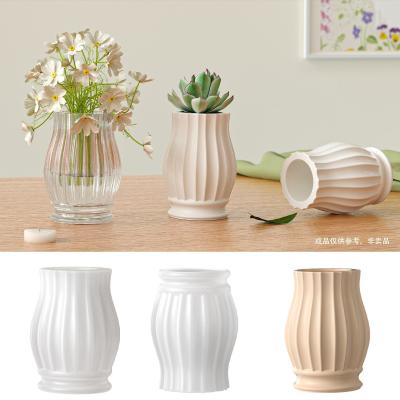 China Nordic Simple Roman Vase Dropping Mold DIY Aromatherapy Gypsum Desktop Decoration Flower Pot Silicone Mold for sale