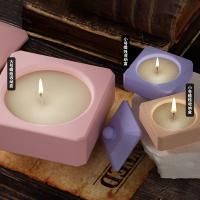 China Drip Glue Square Storage Box Grinding Tool DIY Cement Gypsum Soybean Candle Container Candle Holder Silicone Mold for sale