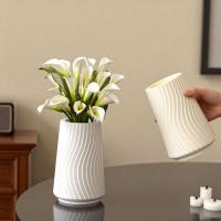 China Nordic Ins Vertical Wavy Vase Silicone Mold DIY Hydroponic Flower Pot Candle Container Gypsum Mold for sale