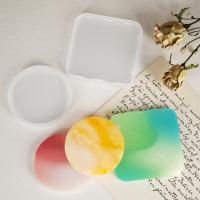 China DIY Crystal Dropper Resin Gypsum Coaster Silicone Mold Square Lace Circular Table Coaster Grinder for sale