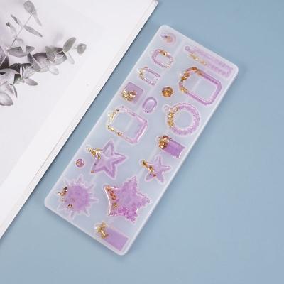China DIY Crystal Dropping Gel Mold Pendant Lace Irregular Earrings Earrings Earrings Homemade Jewelry Silicone Mold for sale