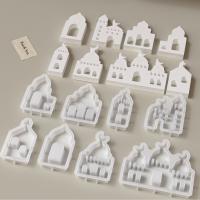 China Aromatherapy Gypsum Easter Castle House Decoration Silicone Mold Holiday Gift Dropper Candle Mold for sale