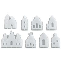 China Aromatherapy Gypsum Easter Castle House Decoration Silicone Mold Holiday Gift Dropper Candle Mold for sale