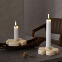 China Ins Minimalist Style Four Petal Five Petal Six Petal Flower Candle Holder Ornament Gypsum Candle Base Silicone Mold for sale