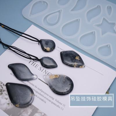 China DIY Droplet Pendant Mold Non Polishing Geometric Water Drop Star Pendant Earrings Necklace Silicone Mold for sale