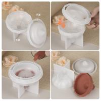 China Crystal dropper resin storage flowerpot DIY relief pattern cement gypsum candle cup silicone mold for sale