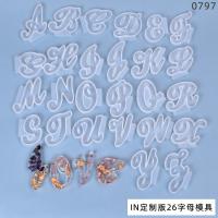 China DIY Crystal Dropping Gel Mold IN Customized Version Personalized 26 Letter Pendant Table Silicone Mold for sale