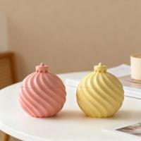 China DIY Aromatherapy Gypsum Resin Rotating Stripe Bell Storage Can Candle Cup Ornament Silicone Mold for sale