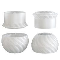 China DIY Aromatherapy Gypsum Resin Rotating Stripe Bell Storage Can Candle Cup Ornament Silicone Mold for sale
