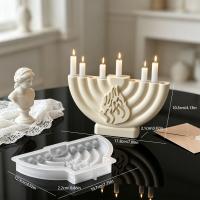 China Cross Border Hot Selling Flame Pattern Nine Hole Candle Holder Silicone Mold DIY Aromatherapy Candle Decoration Gypsum Mold for sale