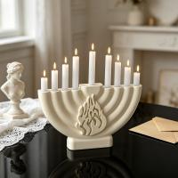 China Cross Border Hot Selling Flame Pattern Nine Hole Candle Holder Silicone Mold DIY Aromatherapy Candle Decoration Gypsum Mold for sale