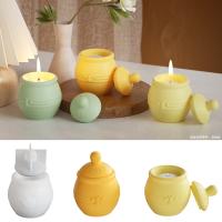 China DIY Crystal Dropper Resin Bee Jar Storage Box Aromatherapy Gypsum Candle Cup Ornament Silicone Mold for sale