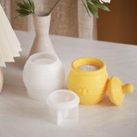 China DIY Crystal Dropper Resin Bee Jar Storage Box Aromatherapy Gypsum Candle Cup Ornament Silicone Mold for sale