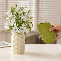China Ins Wind Hexagonal Cut Elliptical Wave Pattern Vase DIY Resin Gypsum Cement Flower Pot Flower Utensil Silicone Mold for sale