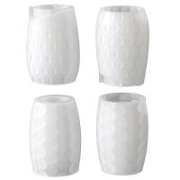 China Ins Wind Hexagonal Cut Elliptical Wave Pattern Vase DIY Resin Gypsum Cement Flower Pot Flower Utensil Silicone Mold for sale